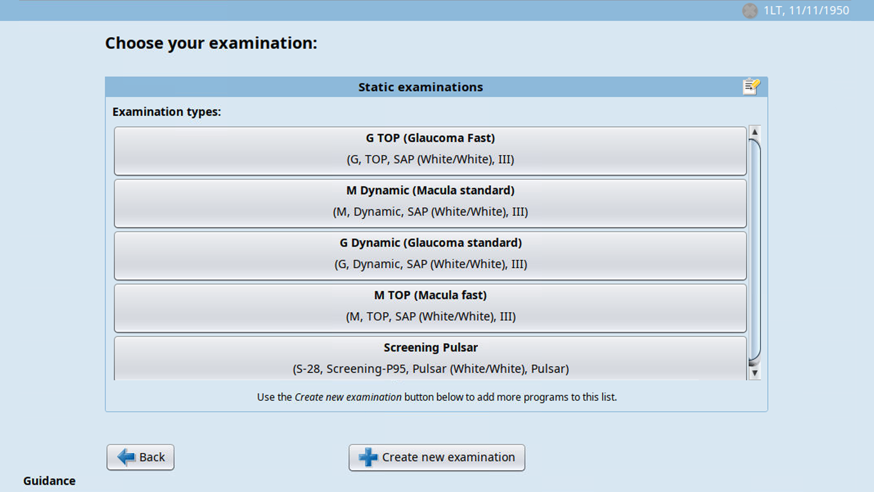 Octopus 900 - Full field static perimetry